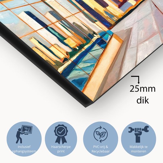 Modern stadsgezicht met reflectie - Skyline ArtFrame - Doek met ...