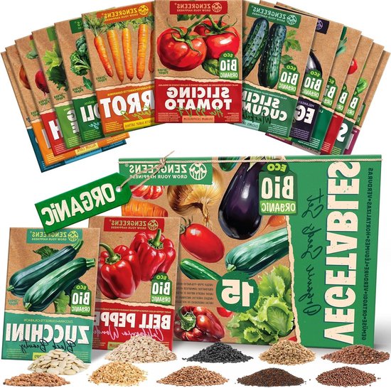 Bio groenten zaden set - 15 variëteiten voor eenvoudige teelt in de ...