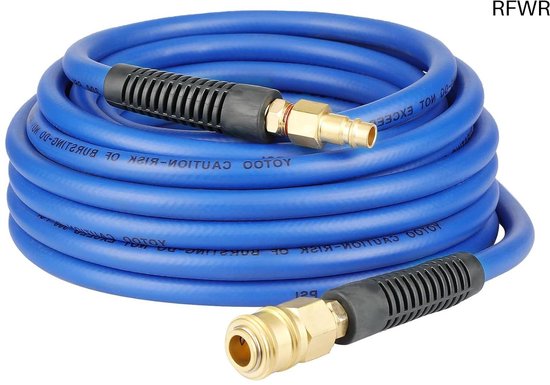RFWR® Persluchtslang 10 m, 6 mm ID x 15,5 mm OD - Rubber en PVC, Max ...