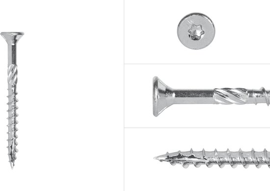 Wovar Spaanplaatschroeven Verzinkt 5 x 50 mm Deeldraad T25 | Overdoos ...