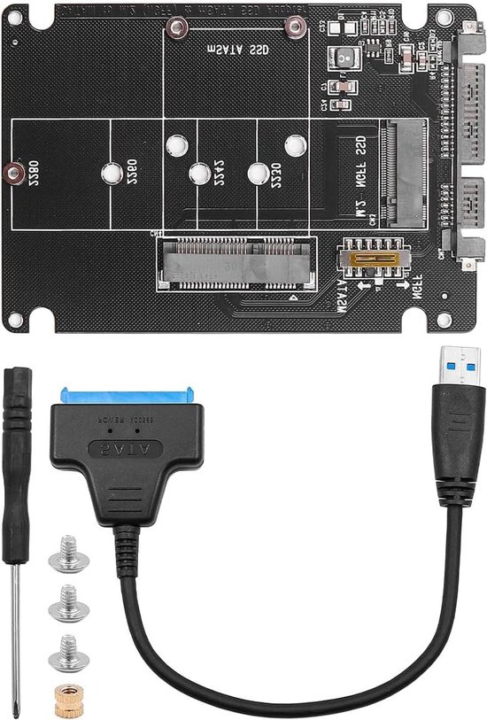 Allecto Plus - Adapter voor M.2 NGFF en mSATA naar USB 3.0 met SATA-kabel - 2-in-1... | bol