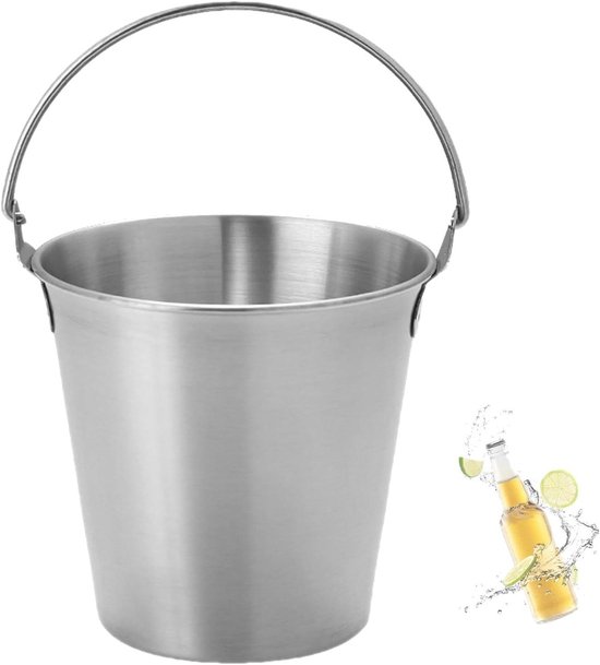 Mini roestvrijstalen emmer met handvat voor drank wijn frietjes ...