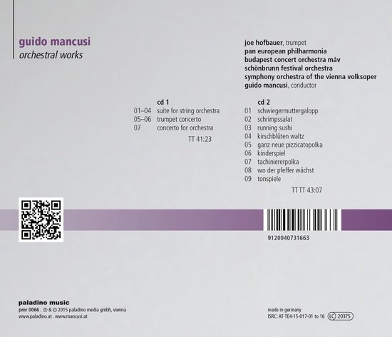 Joe Hofbauer, Pan European Philharmonia, Guido Mancusi - Mancusi ...