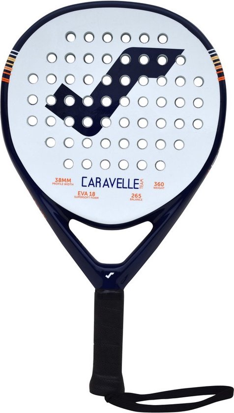 Snauwaert Padelracket Caravelle Team 38 Mm Carbon Blauw/wit -padel ...