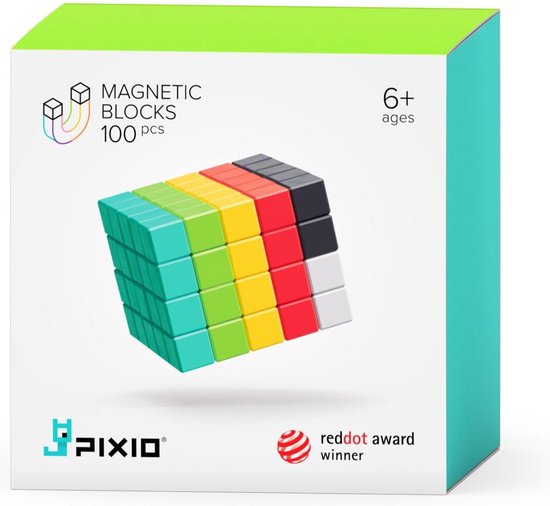 Pixio Magnetic Blocks | Design Series | Pixio-100| 6 kleuren | 100 ...