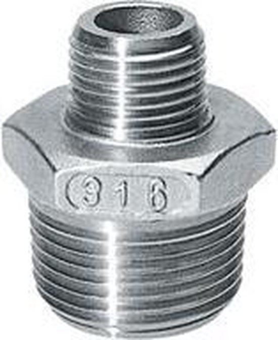 Verloopnippel Nr.245 RVS 1-1/2 x 3/4 | bol