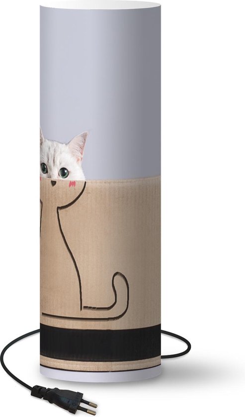 Lampe Chat dans une boîte en carton avec un corps de chat dessiné - 60 ...