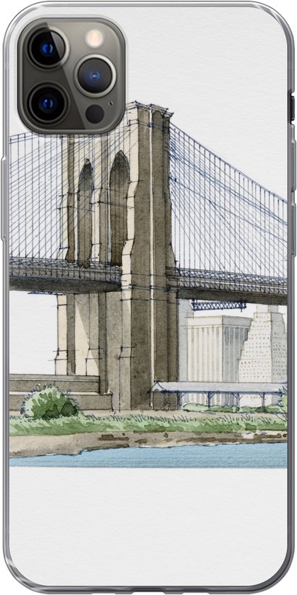 iPhone 13 Pro Max hoesje - Een kleurrijke tekening van de Noord-Amerikaanse Brooklyn... | bol.com