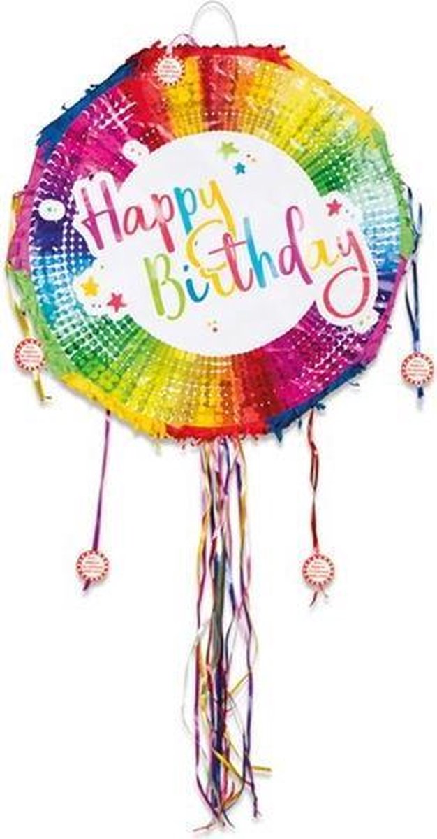 Pinata rond joyeux anniversaire - Objet de décoration de fête | bol.com