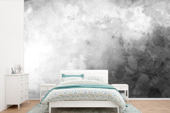 Behang - Fotobehang Abstract werk gemaakt van waterverf en ijsblauwe ...