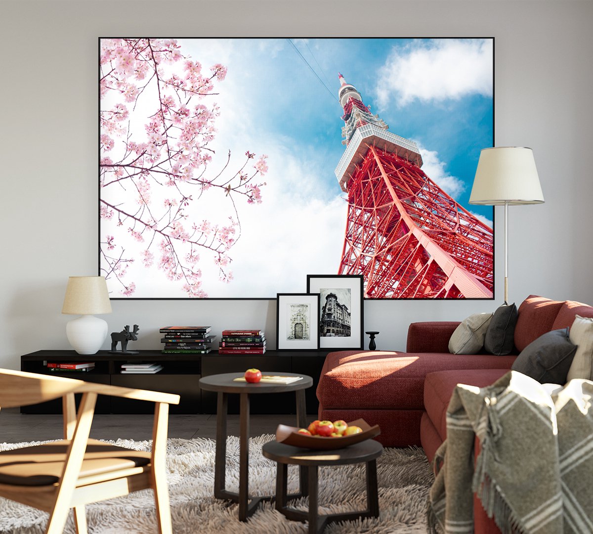 Vue de la tour de communication de Tokyo au niveau d'une fleur de ...