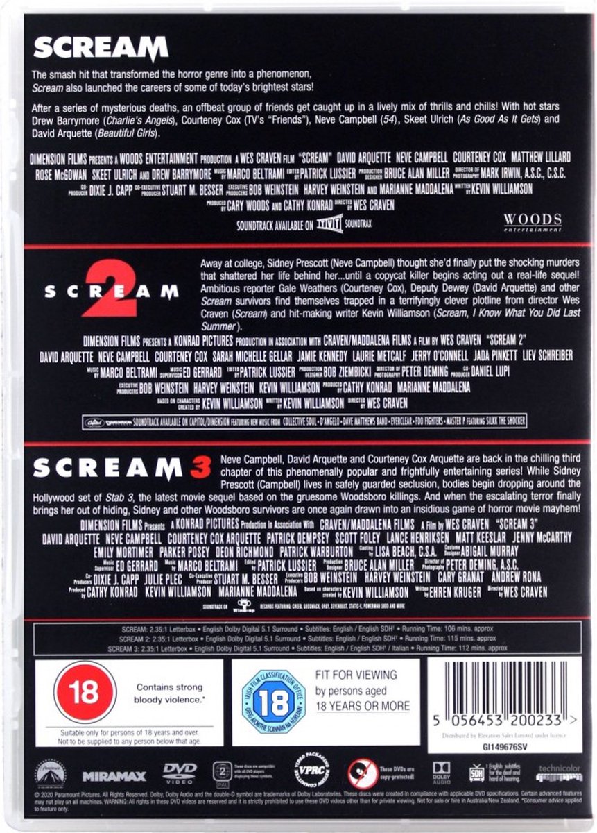 Scream Trilogy (Dvd), David Arquette | Dvd's | bol.com