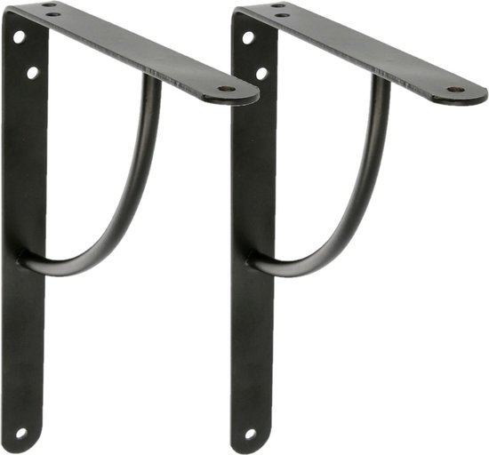 AMIG Plankdrager/planksteun van metaal - 2x - gelakt zwart - H250 x ...