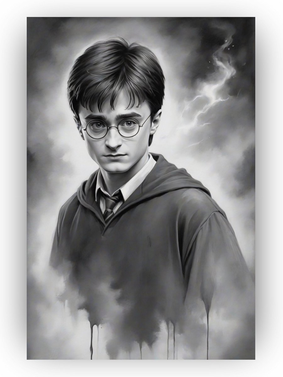 Poster Harry Potter - Harry Potter poster - Zwart wit poster - Harry ...