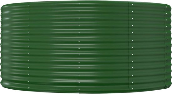 vidaXL Ronde Plantenbak - 140x140x68 cm - Gepoedercoat Staal - Groen ...