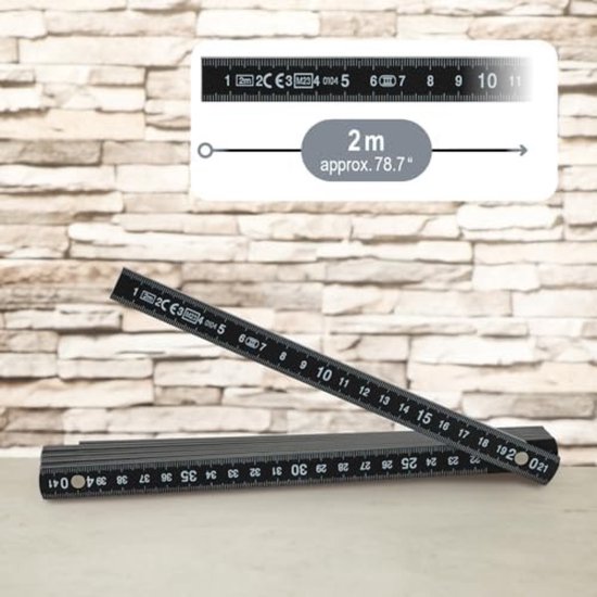 Vouwmeter - Vouwmeter 2 Meter - Zwart | bol