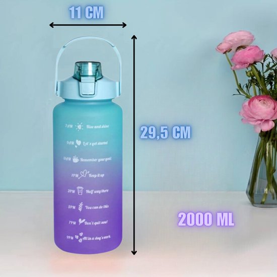 Motivatie waterfles - Waterfles met tijdmarkering en motiverende tekst - Draagbare... | bol