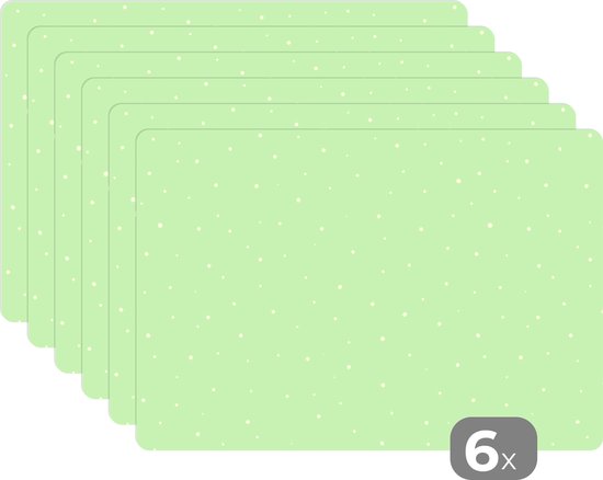 Placemat kinderen 45x30 cm - Groene stipjes - Grote placemats kunststof ...