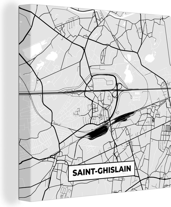 Tableau Peinture Zwart Wit - België - Carte - Plan de Ville - Carte ...