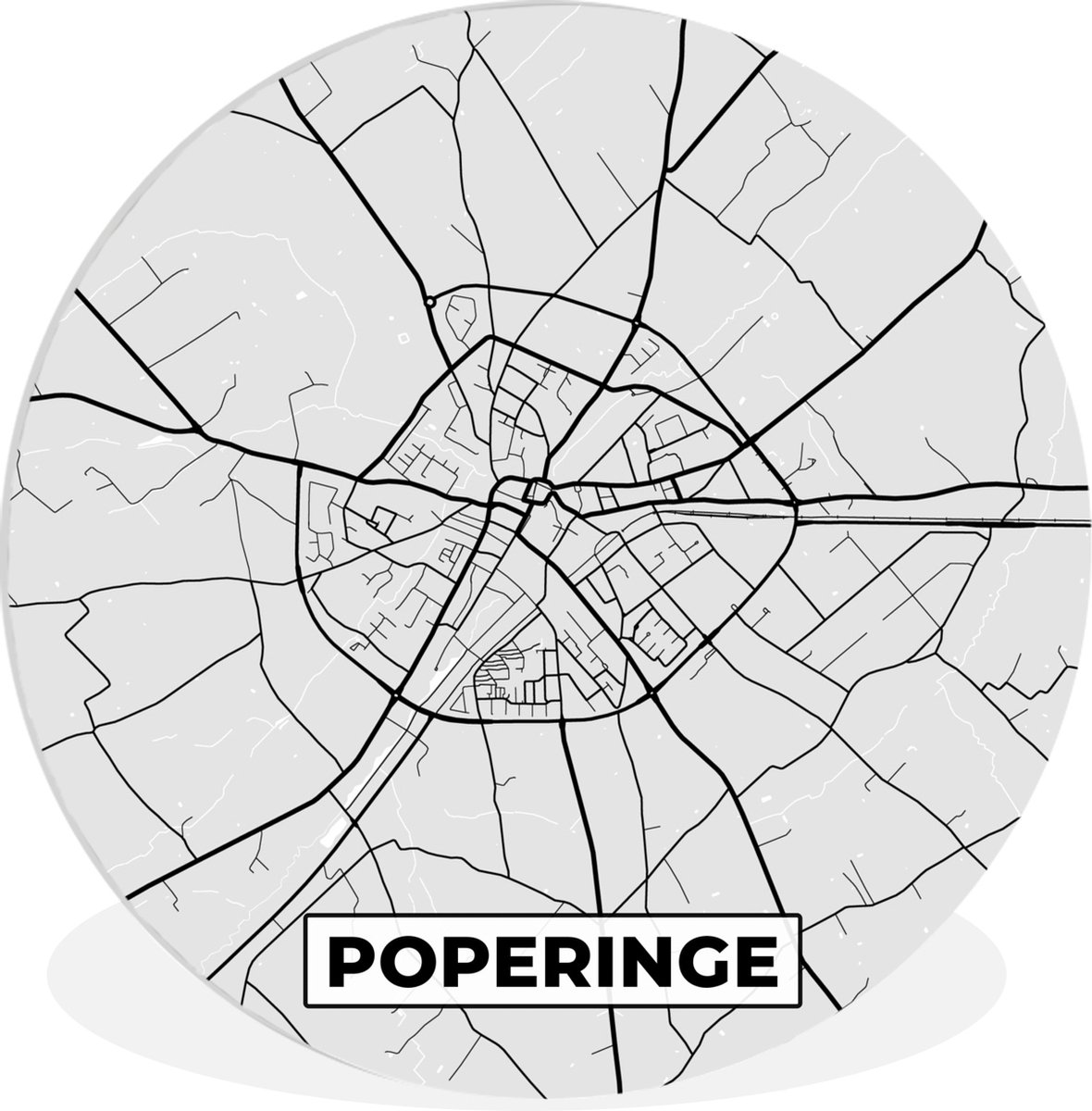 Wall Circle - Wall Circle Indoor - City Map - Map - België - Zwart Wit ...