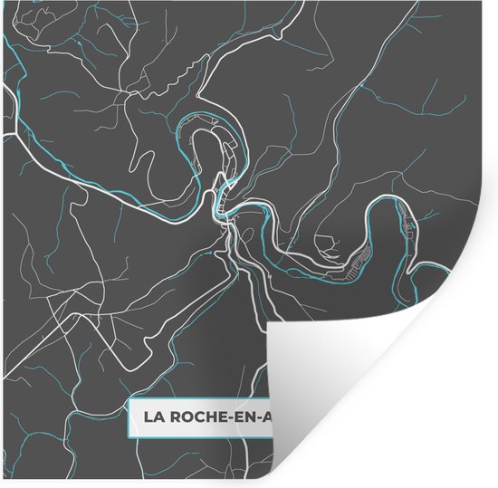 Muurstickers - Sticker Folie - Stadskaart – Grijs - Kaart – La Roche en ...