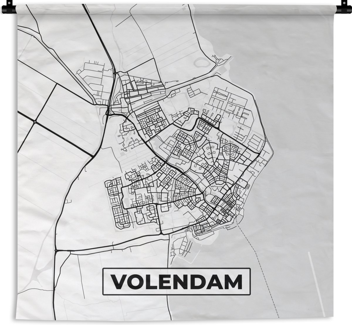 Wandkleed - Wanddoek - Kaart - Volendam - Plattegrond - Stadskaart ...