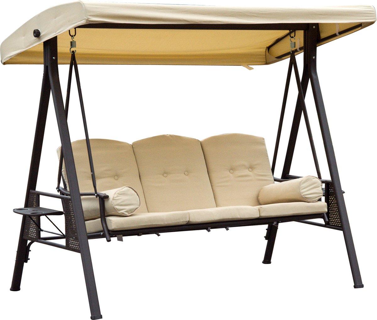 Outsunny Hollywood swing Balançoire de jardin 3 places avec toit ...