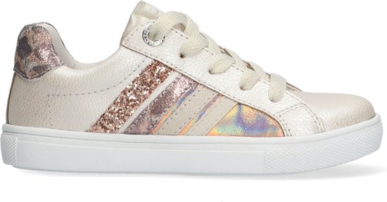 Braqeez Lesley Louw Meisjes Lage Sneakers - Roze/Beige - Leer - Veters ...