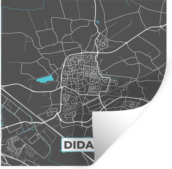 Stickers muraux - Didam - Carte - Carte - Plan de la ville - 100x100 cm ...