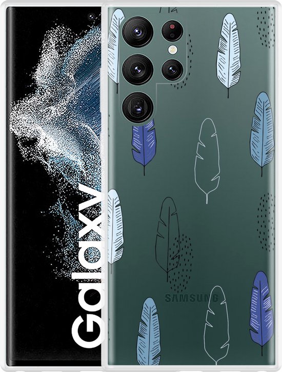 Galaxy S22 Ultra Hoesje Feathers Pattern - Designed by Cazy | bol