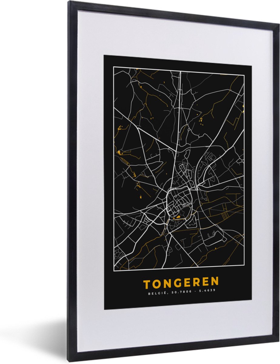 Fotolijst incl. Poster - Goud - Tongeren - Plattegrond - Stadskaart ...