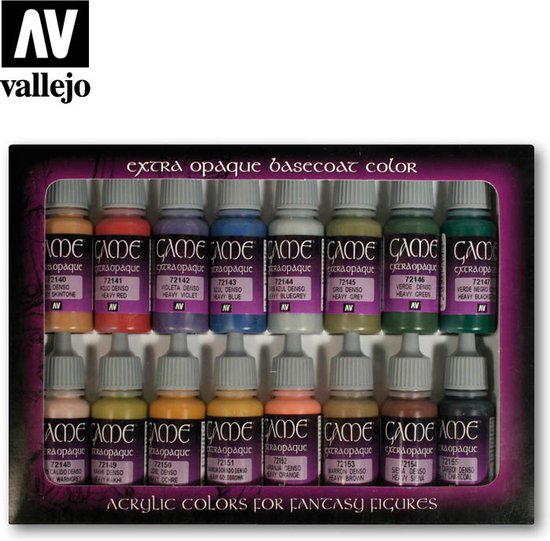 Vallejo val 72290 - Game Color Extra Opaque Set - 16 kleuren - 17ml | bol