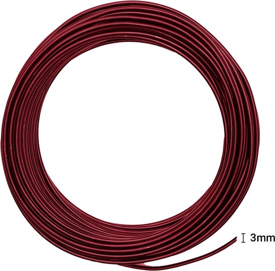 Vaessen Creative Aluminium Draad - 3mm - ±26m - 500g - Donkerrood | bol.com