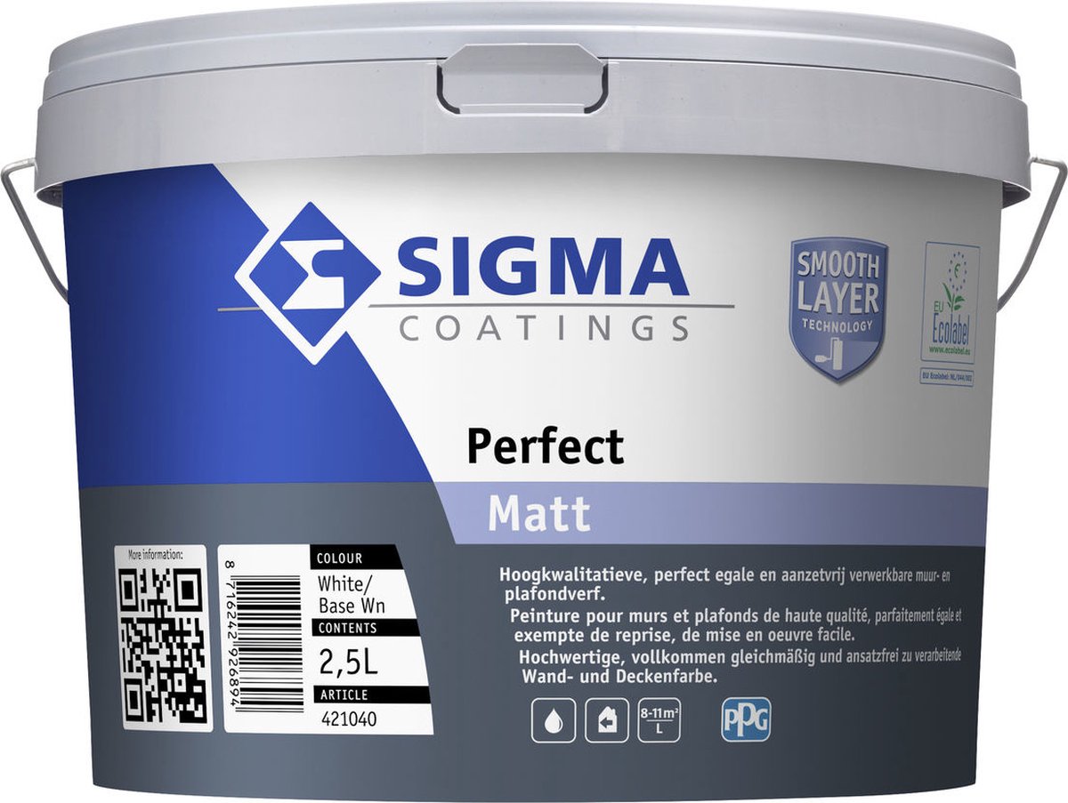 Sigma Perfect Matt 2,5 Liter 100% Wit | bol.com