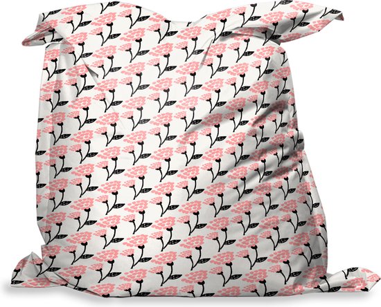 PillowMonkey zitzak - Bloem - Design - Roze - 100x140 cm - Binnen en ...
