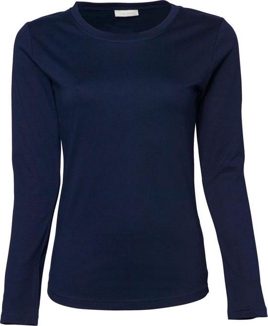 Tee Jays Dames/dames Interlock T-Shirt met lange mouwen (Marineblauw ...