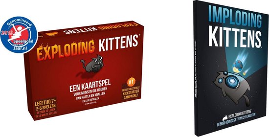 Spellenbundel - Kaartspel - 2 stuks - Exploding Kittens NL & Imploding Kittens NL | Games | bol