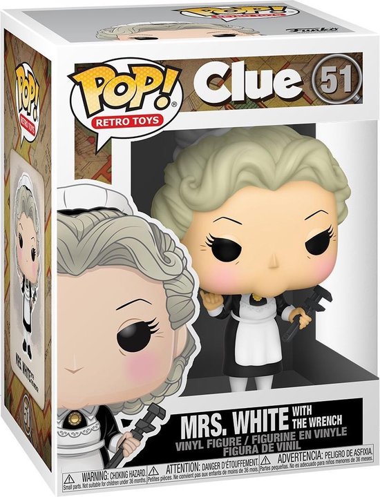 Cluedo - Funko Pop N° 51 - Mrs. White w/ Wrench | bol.com