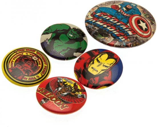 Captain America Buttons Marvel Badge Pack | bol