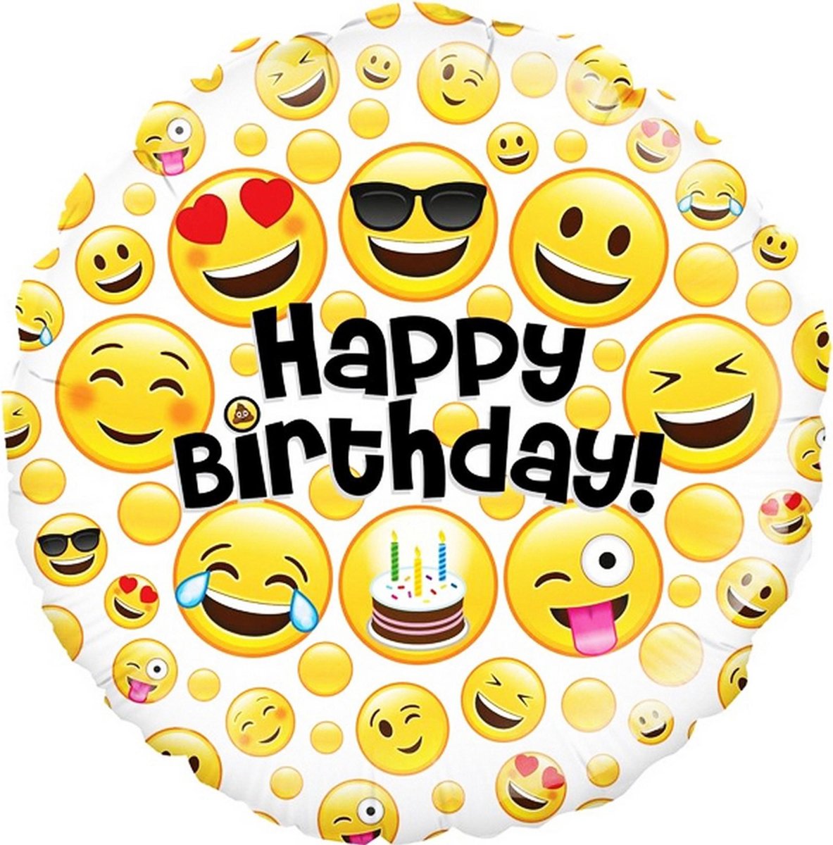 Smiley happy birthday folieballon ø 45,7 cm. | bol.com