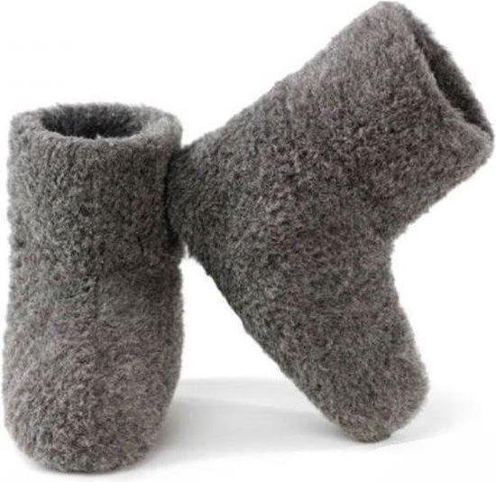 LuLu- Grijze wollen sloffen / pantoffels met antislipzool - maat 43 ...