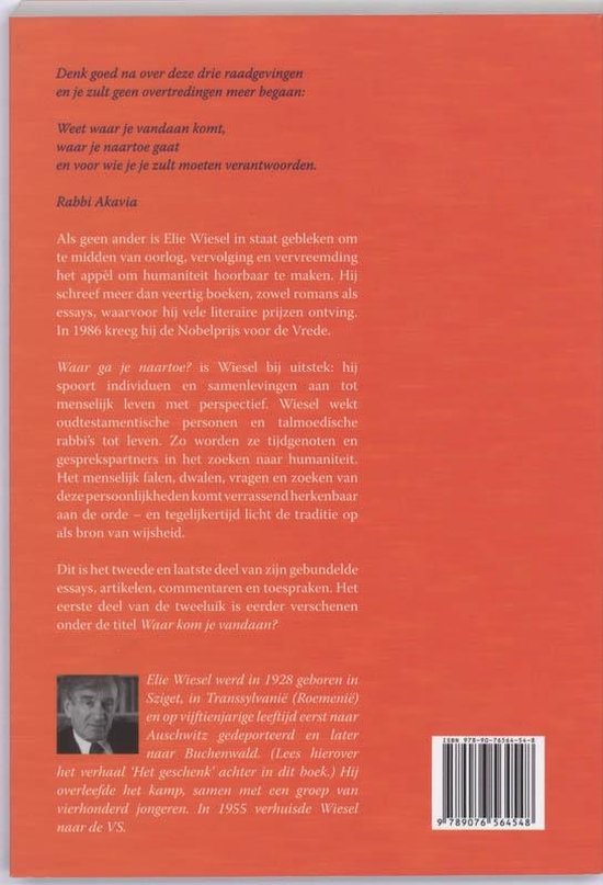 Waar ga je naartoe? | 9789076564548 | Elie Wiesel | Boeken | bol.com