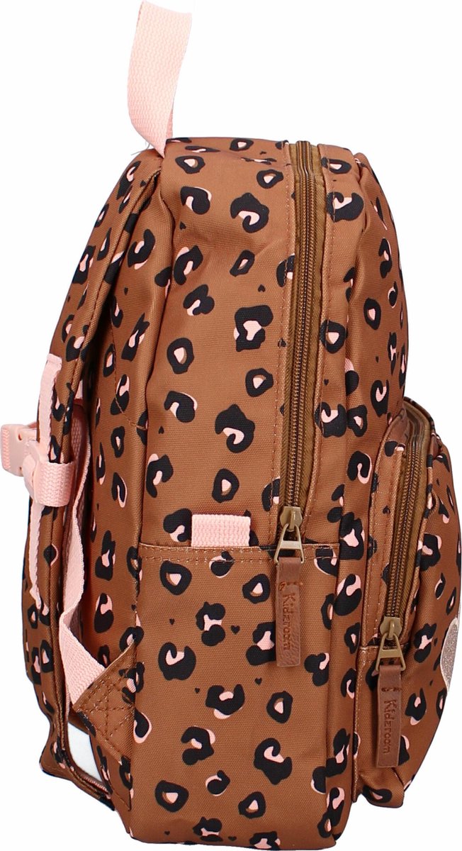 Kidzroom Attitude Rugzak - 6 t/m 12 jaar - Bruin - Panterprint - Rugzak ...