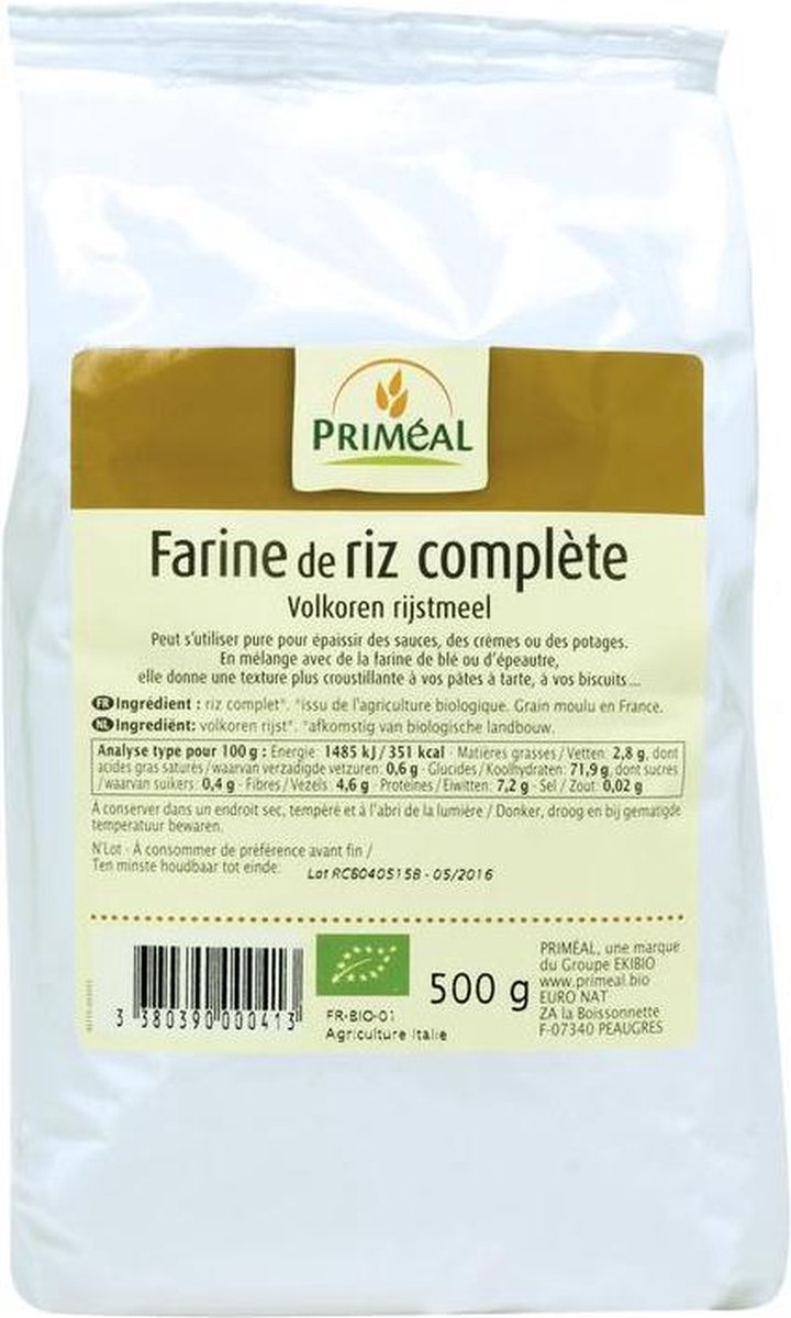 Primeal Volkoren rijstmeel 500 gram | bol.com