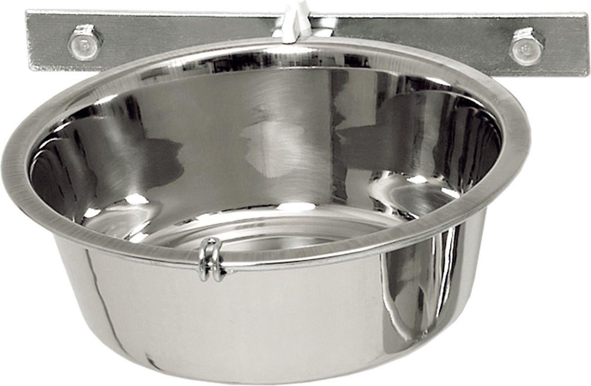 Hondenvoerbak muur en bench houder - Zilver - 20 cm | bol.com