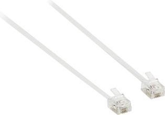 Valueline Telefoonkabel RJ11 - RJ11 / wit - 5 meter | bol.com