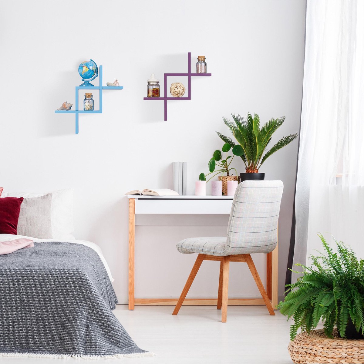 Relaxdays wandplank voor decoratie - cd-rek - hout - muurplank ...