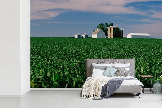 Behang - Fotobehang Boerderij - Planten - Lucht - Breedte 420 cm x ...