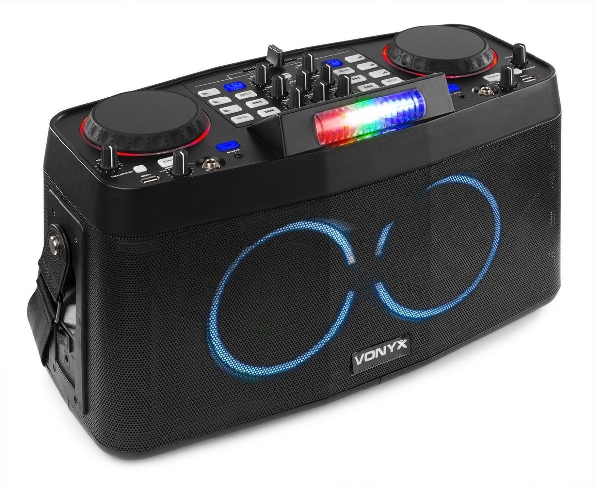 Party speaker - Vonyx CDP800 DJ speaker op accu met LED verlichting, dual Bluetooth en... | bol.com