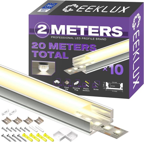 Aluminium LED Profiel 2m voor LED Strips en Plafondverlichting - U ...